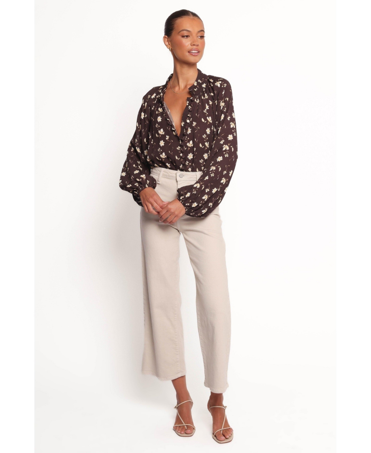 Click here for Petal and Pup Womens Marni Top - Brown ditsy prices