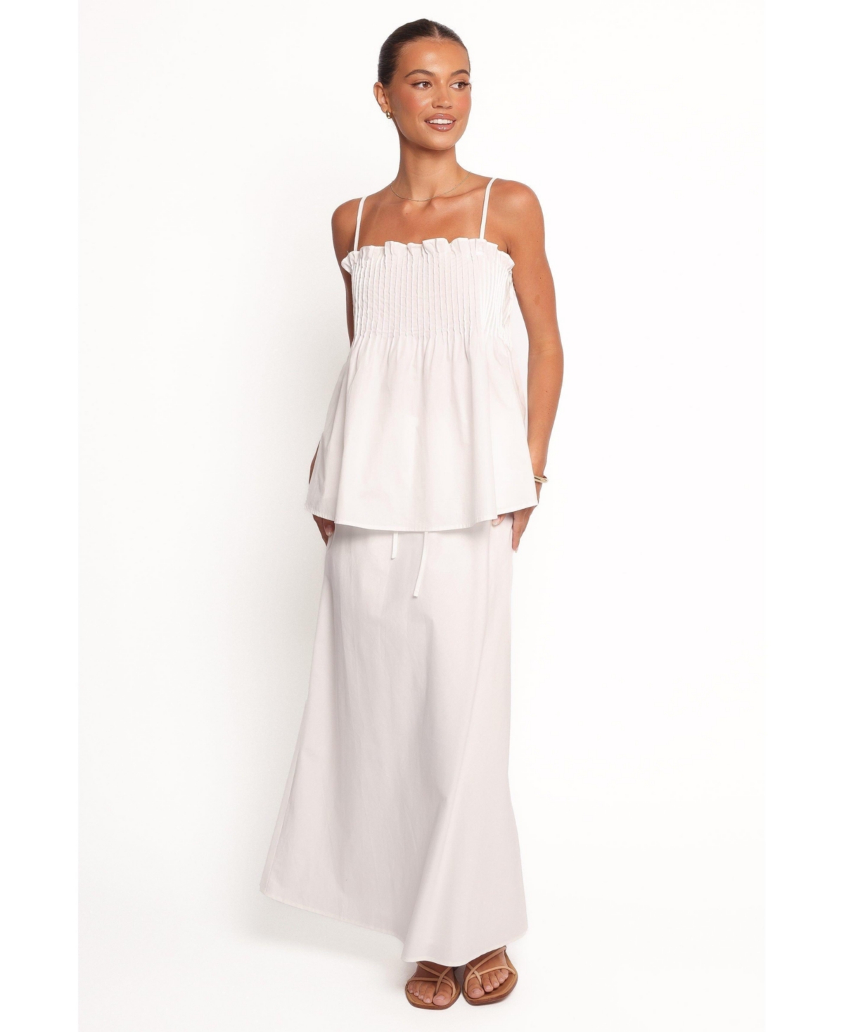 Click here for Petal and Pup Womens Elena Cotton Maxi Skirt - Whi... prices