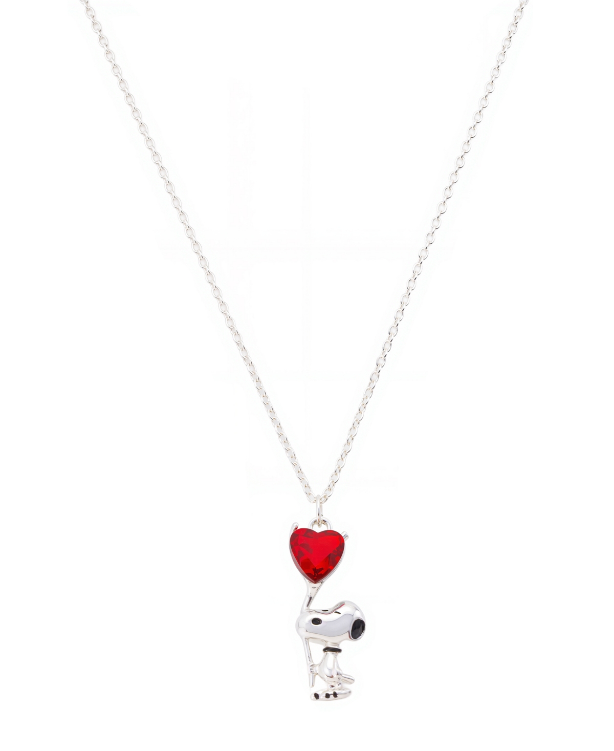 Click here for Peanuts Snoopy Crystal Heart Pendant Necklace - Si... prices