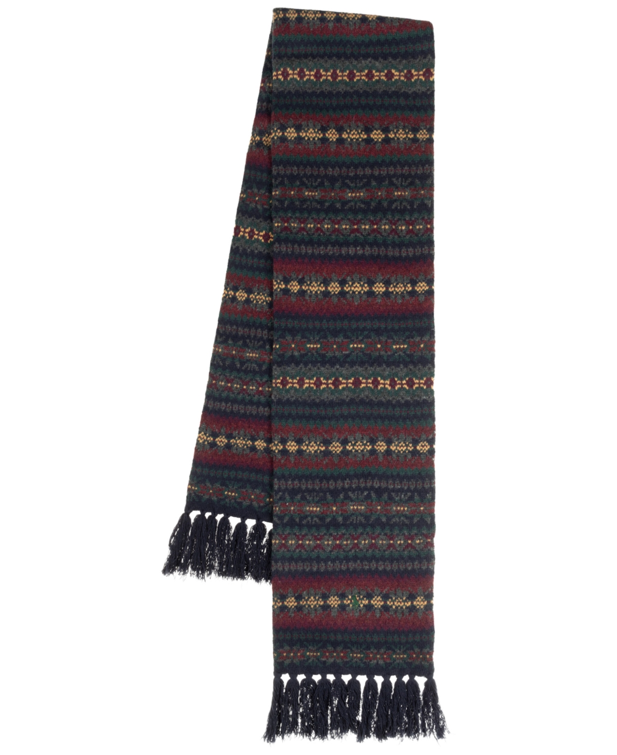 Click here for Polo Ralph Lauren Mens Fair Isle Scarf - Navy Mult... prices
