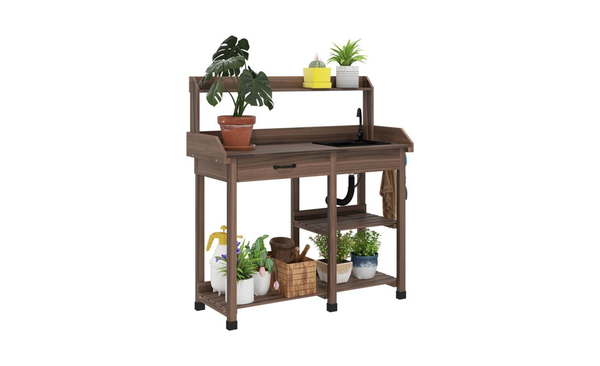 Click here for Garden Storage Work Bench with Open Shelves and To... prices