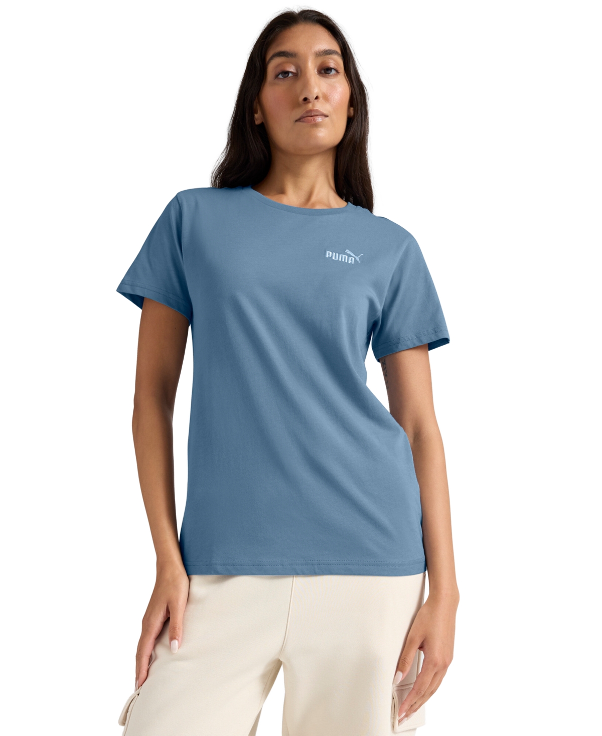 Click here for Puma Womens Essential Small Logo T-Shirt - Cool Bl... prices