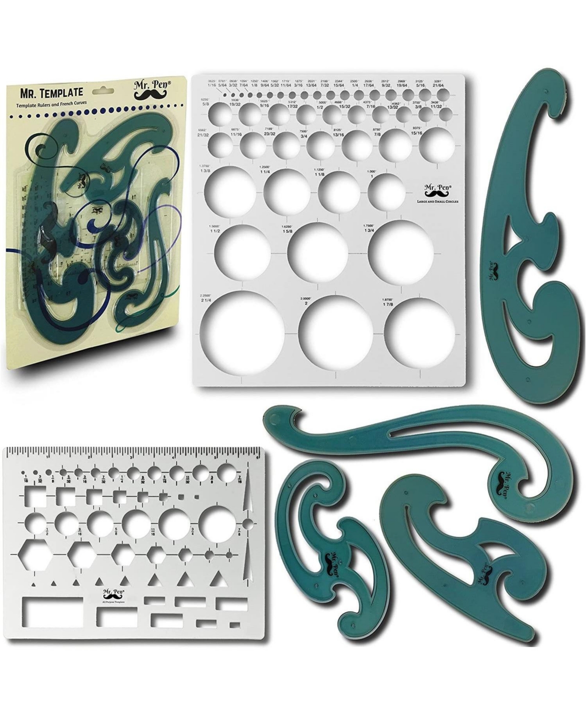 Click here for Mr. Pen French Curve and Template Ruler Set  6 Pie... prices