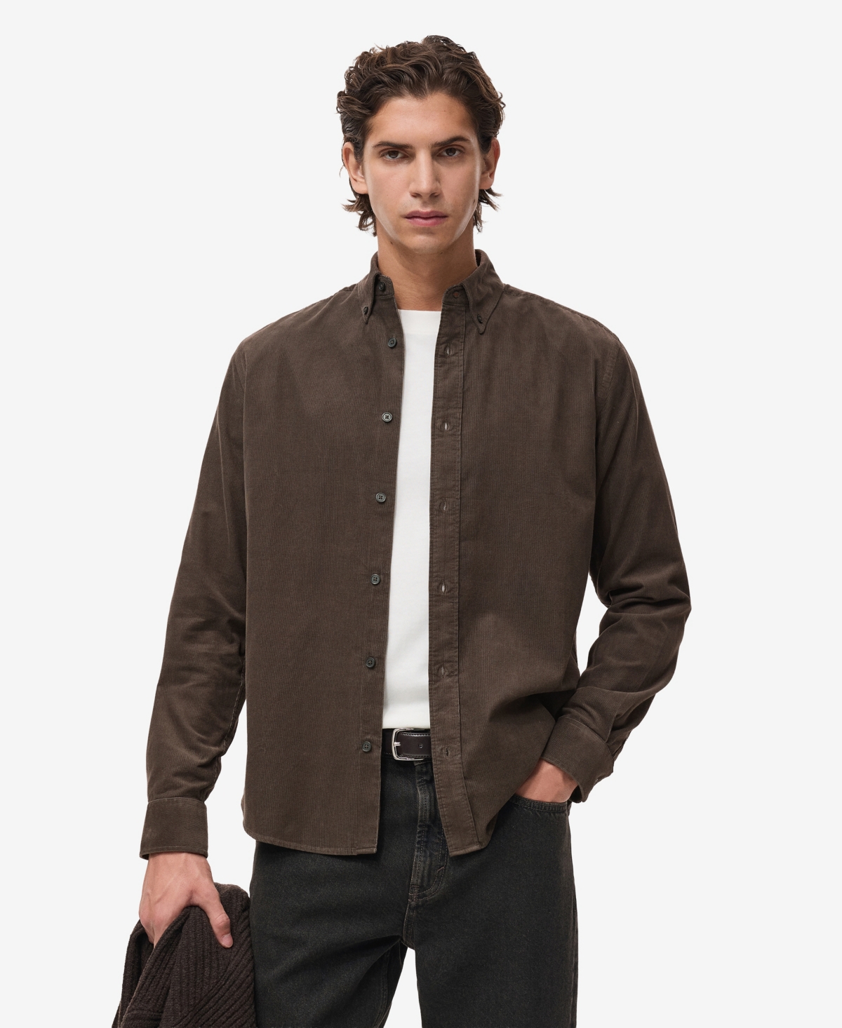 Click here for Mango Mens Classic-Fit Micro-Corduroy Shirt - Medi... prices