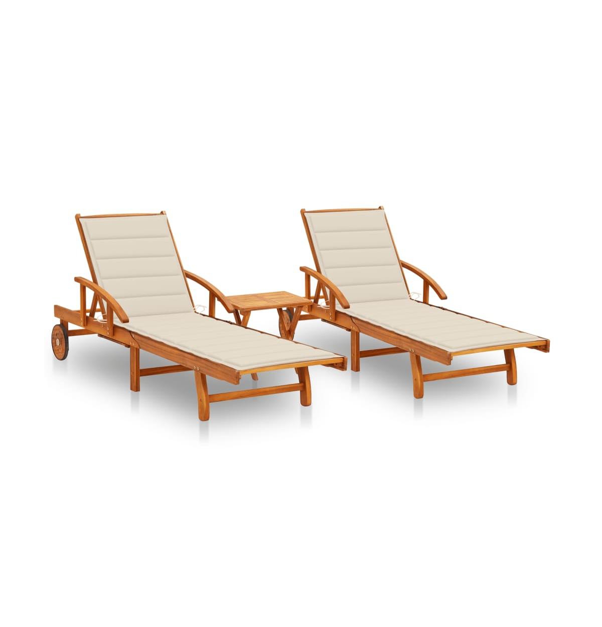 Click here for vidaXL Sun Lounger Solid acacia wood Standard Fold... prices