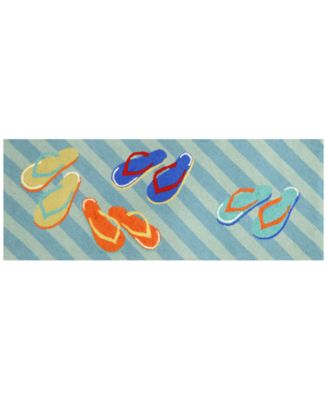 Liora Manne Front Porch Indoor/Outdoor Flip Flops Blue 2'3'' x 6 ...