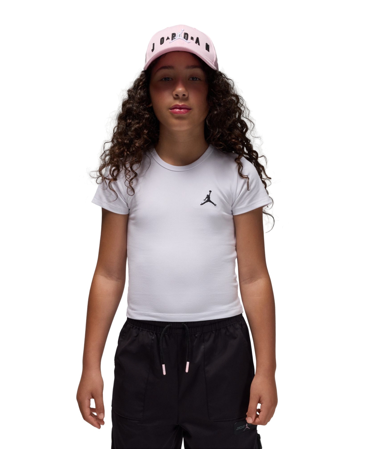 Click here for Jordan Big Girls Brooklyn Essentials T-Shirt - Whi... prices