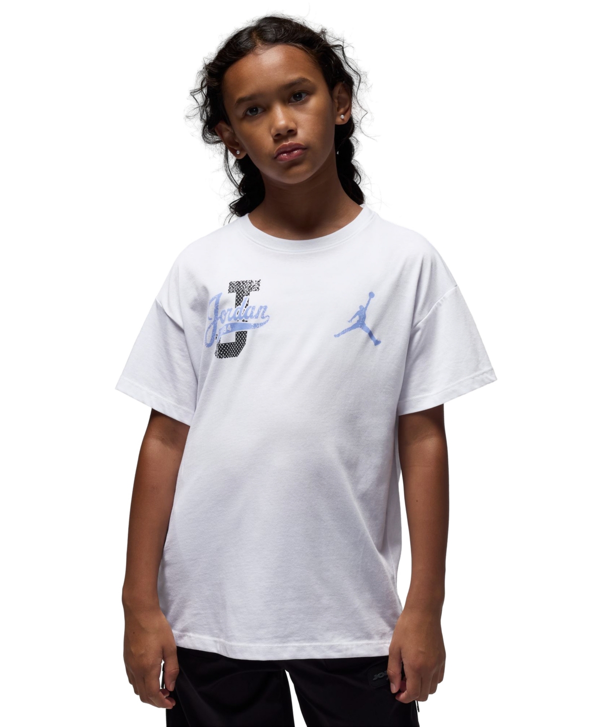 Click here for Jordan Big Girls Distressed Collegiate T-Shirt - W... prices