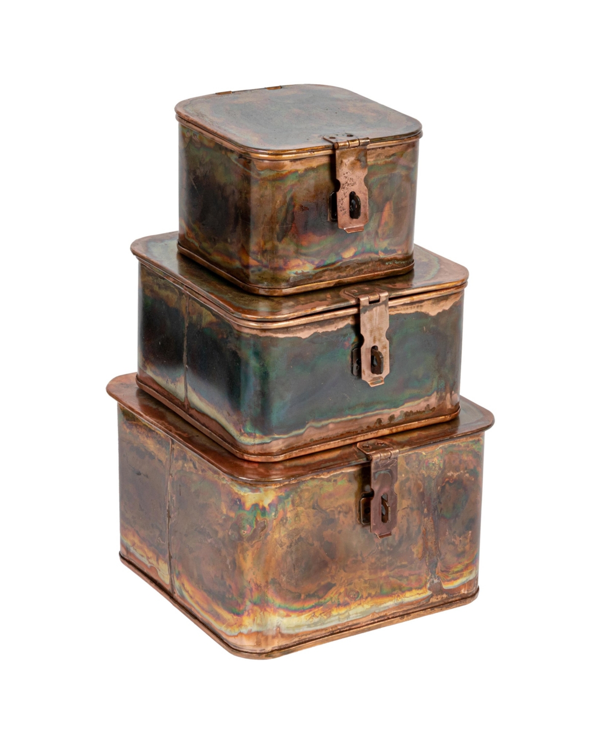 Click here for Storied Home Set of 3 Decorative Metal Storage Box... prices
