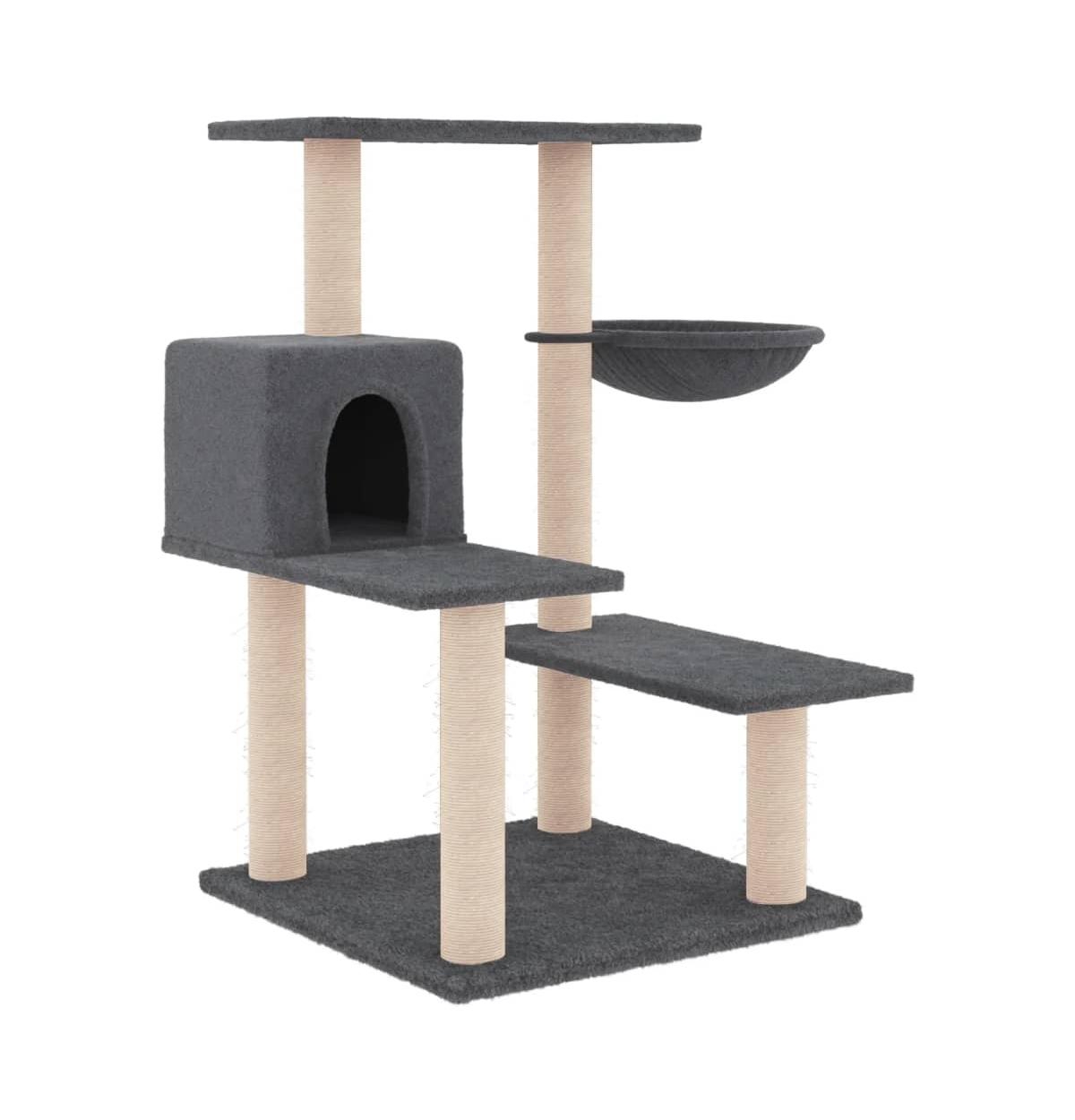 Click here for vidaXL Cat Tree Dark Grey Engineered wood  plush... prices