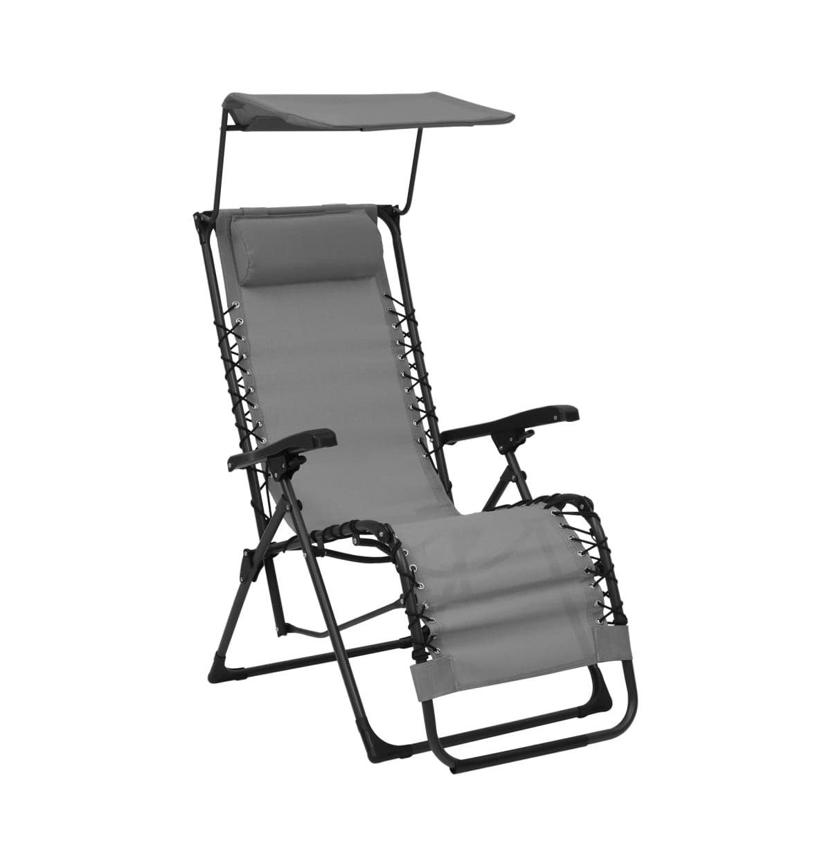 Click here for vidaXL Folding Deck Chair Textilene Gray prices