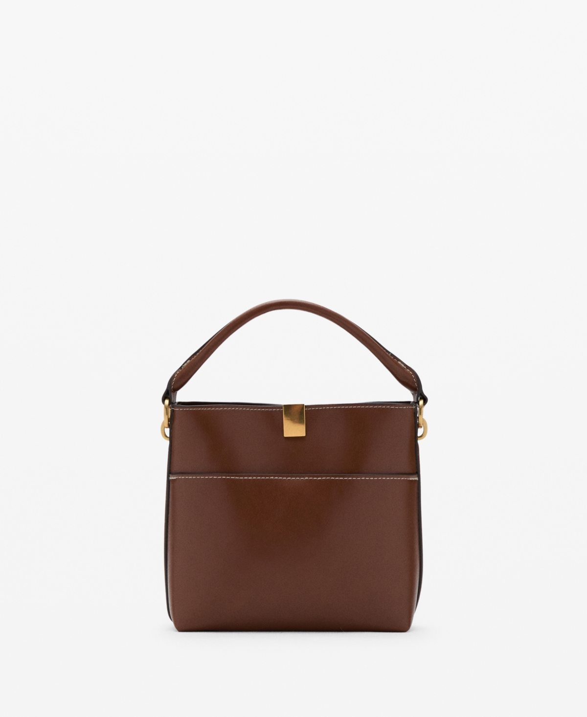Click here for Mango Womens Metal Detail Bucket Bag - Leather prices