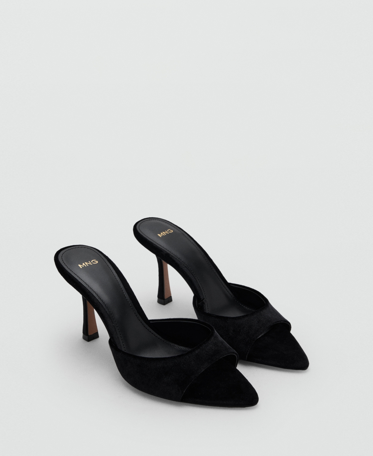 Click here for Mango Womens Velvet Heel Sandals - Black prices