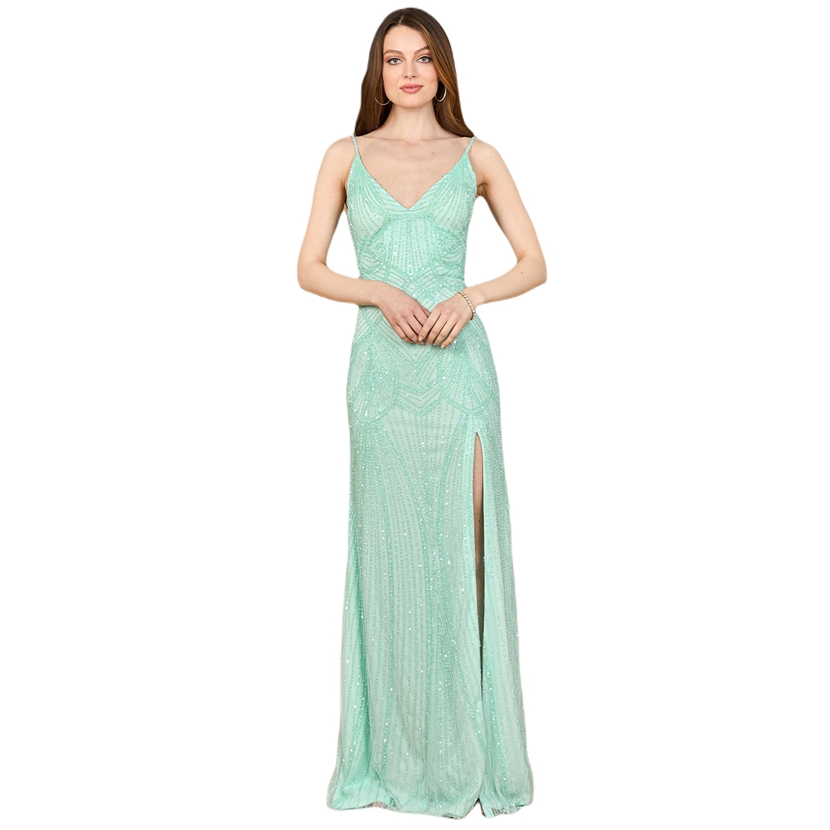 Click here for Lara Beaded Lace-up Dress with Slit - Tiffnay prices