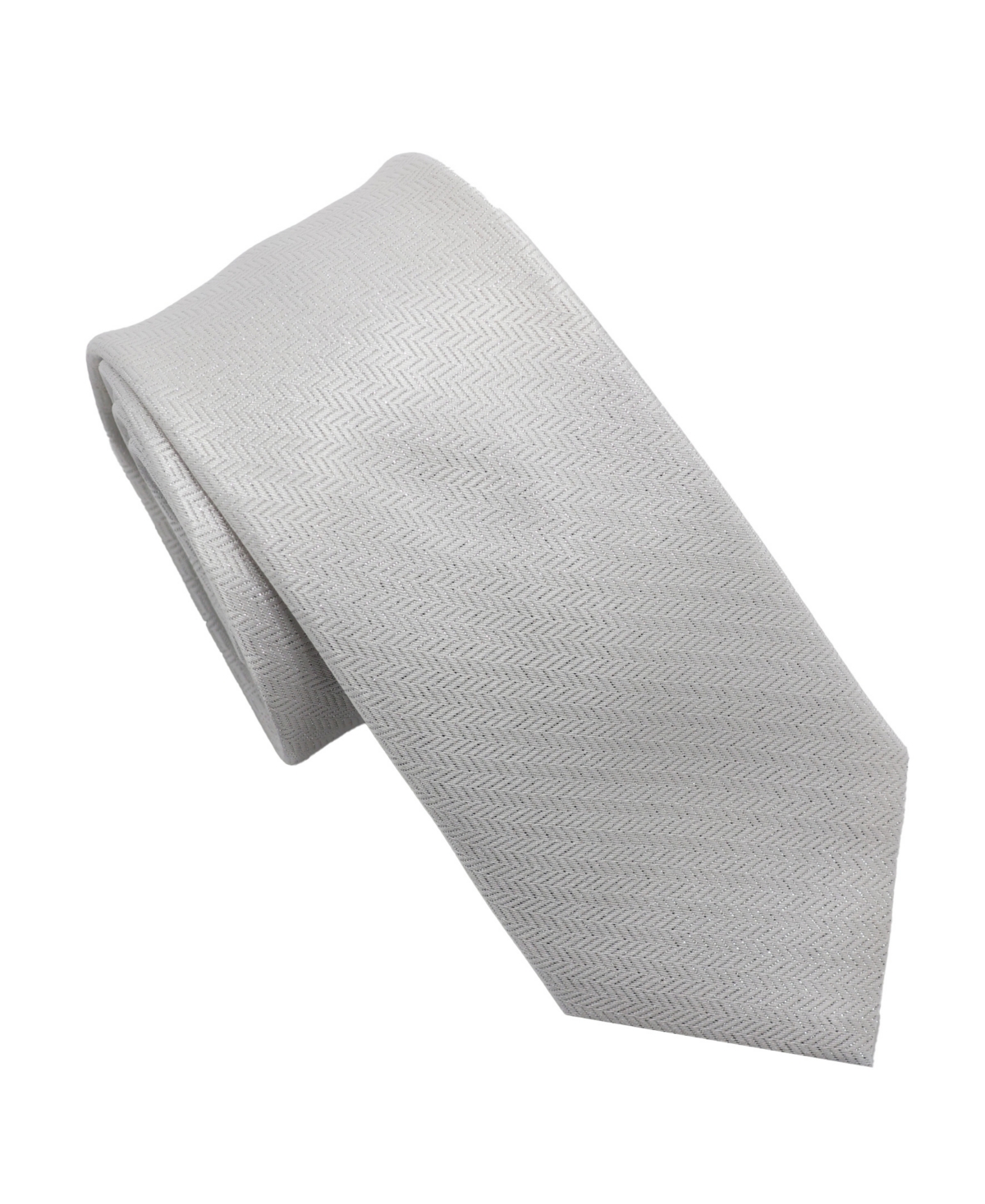 Karl Lagerfeld Paris Mens Sparkle Herringbone Pattern Classic Tie - White