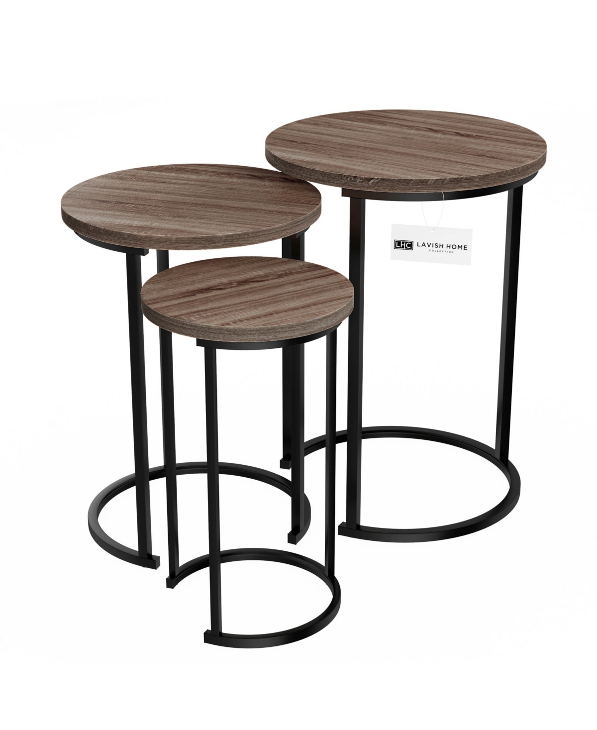 Click here for Lavish Home Round Modern 3-Pc. Wood Nesting Table... prices