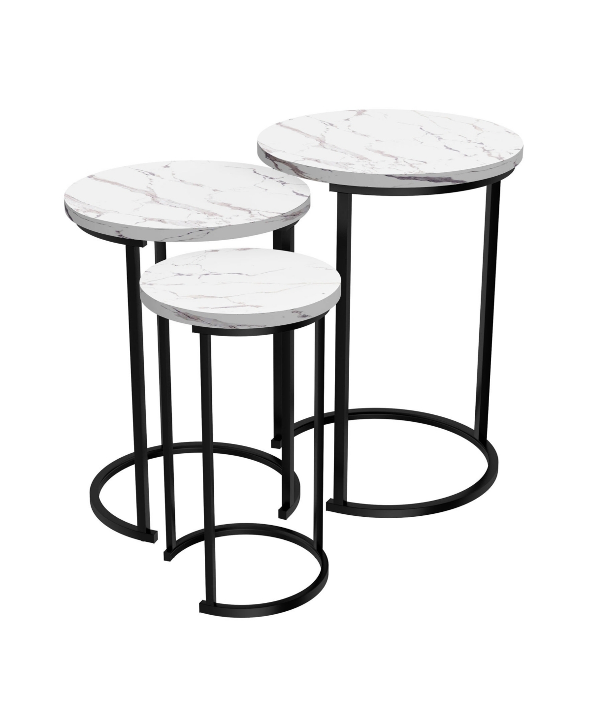 Click here for Lavish Home Round Modern 3-Pc. Wood Nesting Table... prices