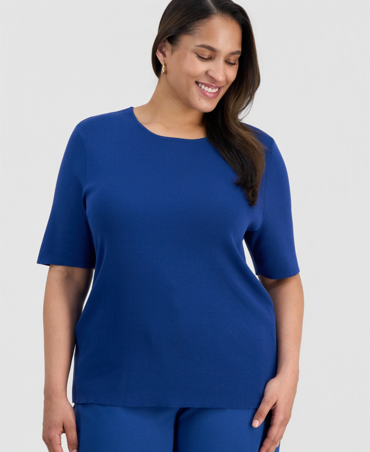 Click here for Tahari Asl Plus Size Sweater T-Shirt - Riverside prices