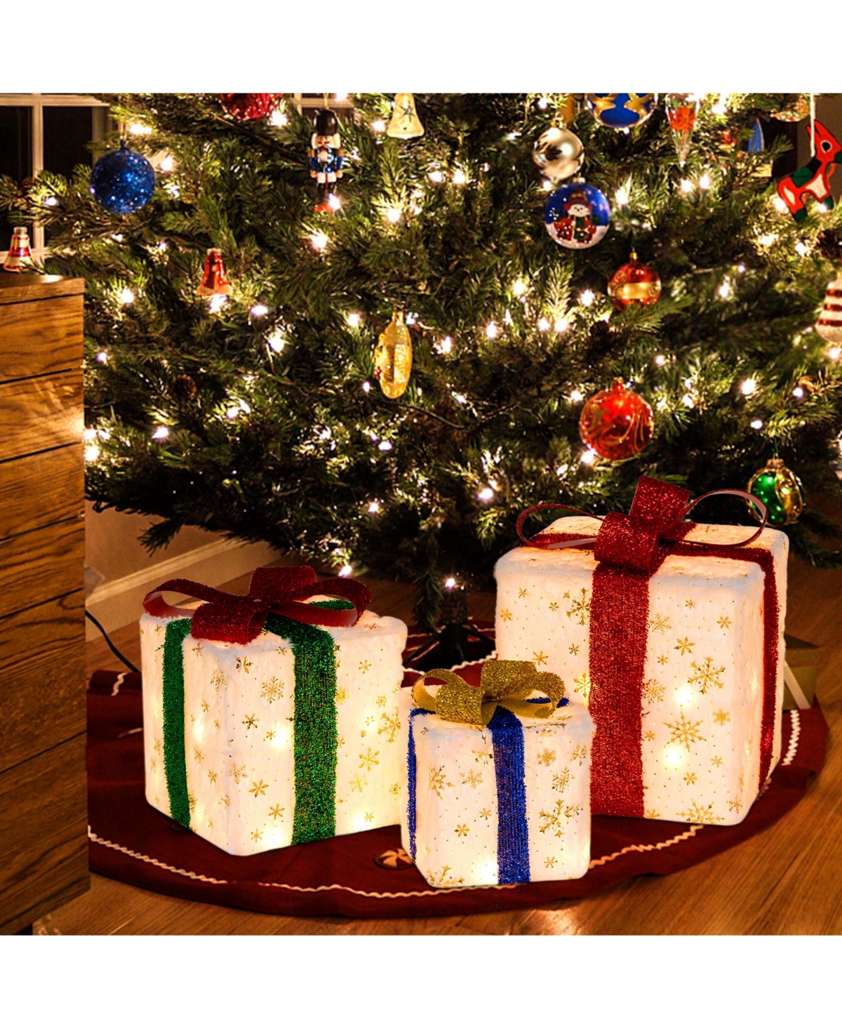 Click here for Costway Set of 3 Christmas Lighted Gift Boxes Pre-... prices