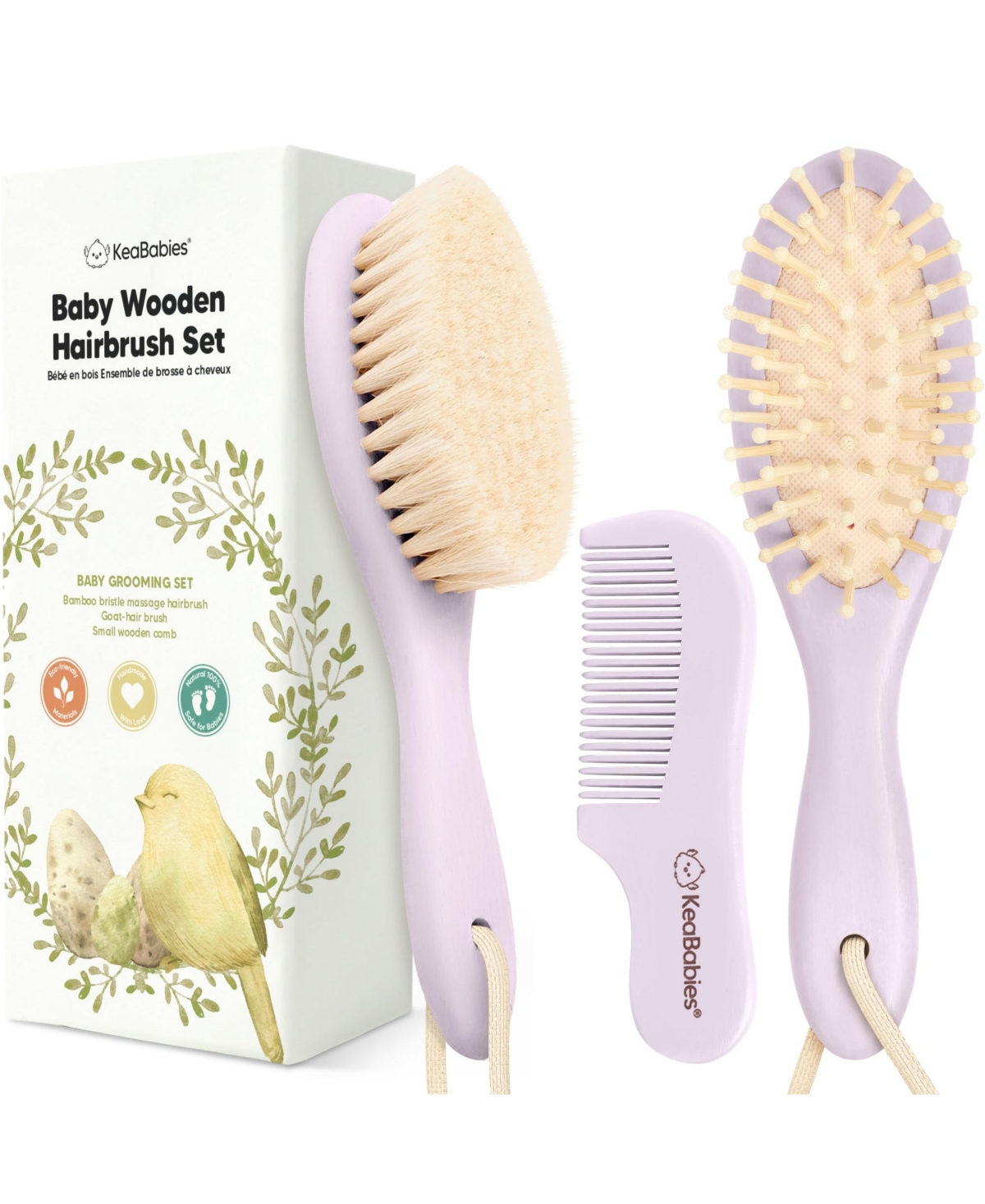 Click here for KeaBabies Baby Hair Brush and Comb Set  Oval Woode... prices