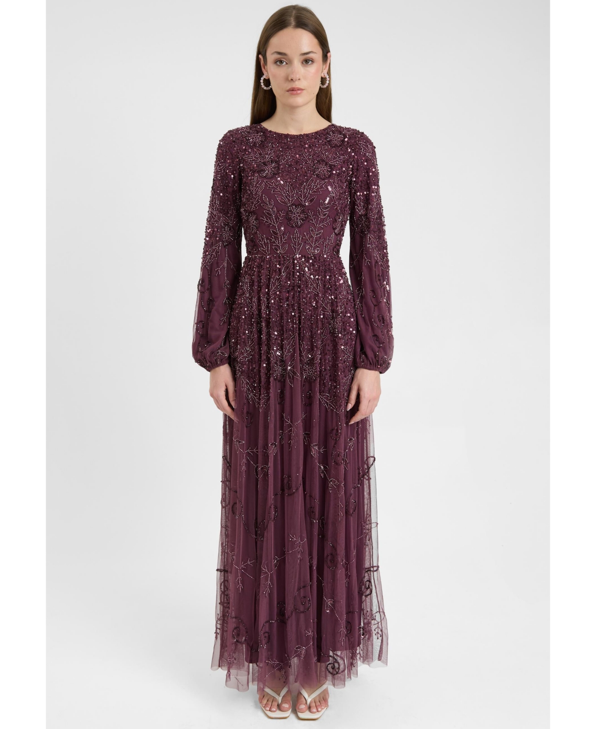 Click here for Maryisa Womens Modest Embellished Sequin Beaded Dr... prices