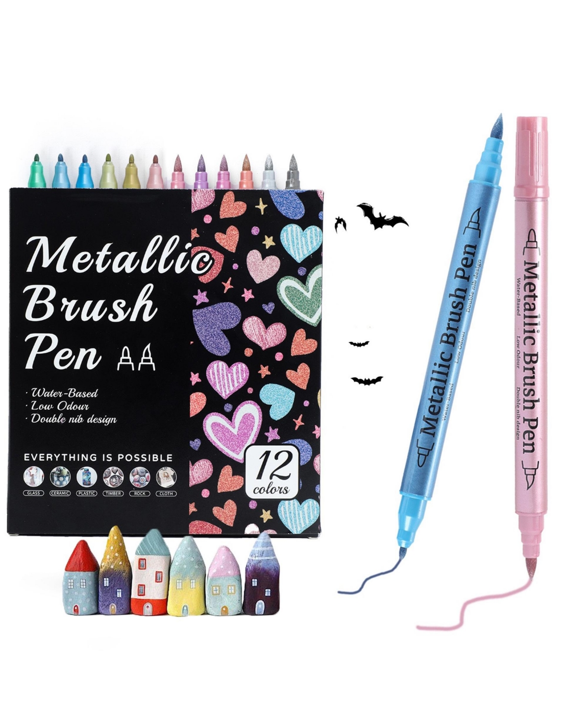 Click here for Htutwoo 12 Colors Metallic Markers  Dual Tip Glitt... prices