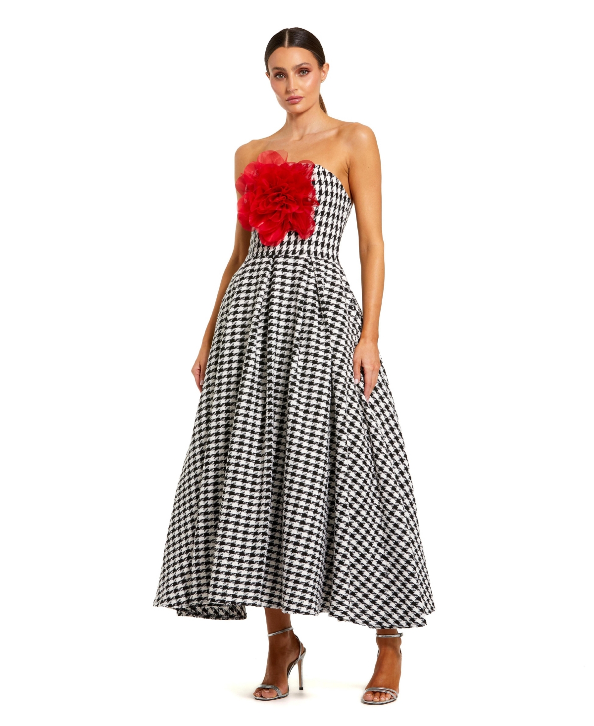 Click here for Mac Duggal Womens Strapless Boucle A Line Midi Dre... prices