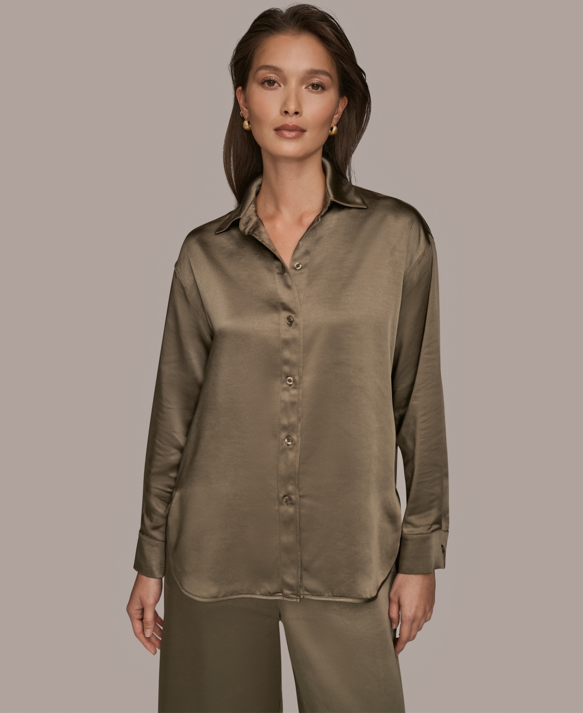 Click here for Donna Karan Weekend Womens Woven Button-Down Shirt... prices