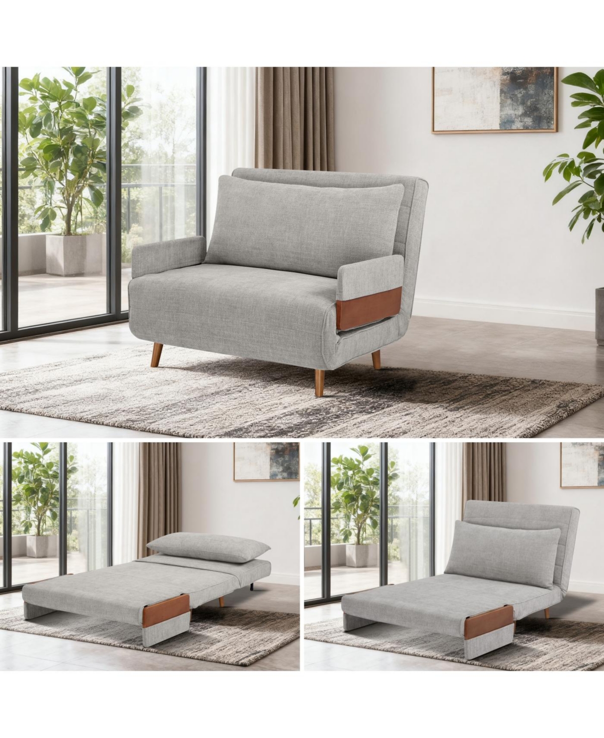 Click here for Streamdale Sven Sofa Bed - 3-in-1 Upholstered Chai... prices