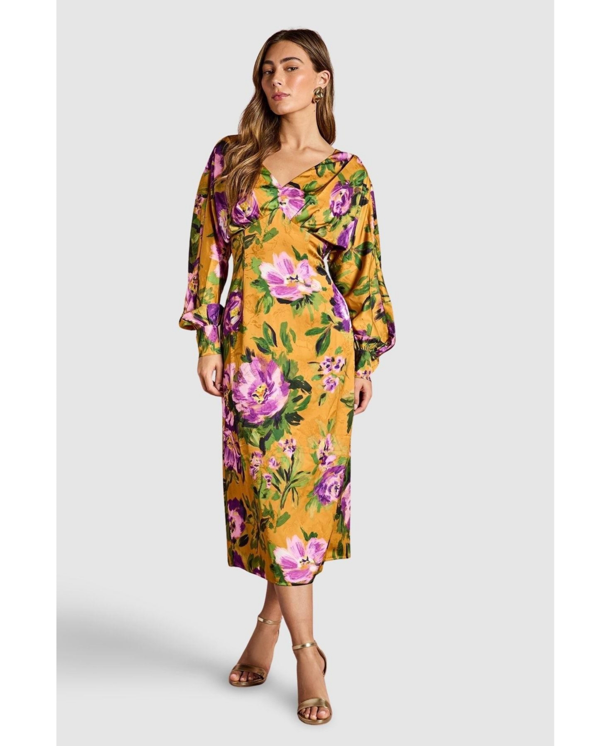 Click here for Coast Womens Printed Satin Maxi Dress With Cowl Ba... prices