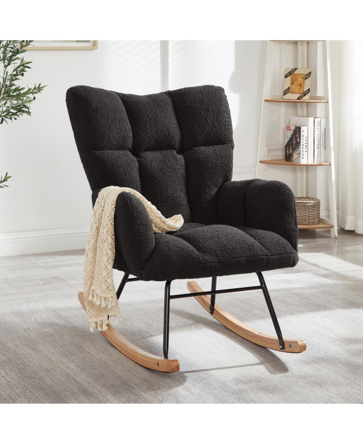 Click here for Streamdale Teddy Fabric Glider Rocking Chair with... prices