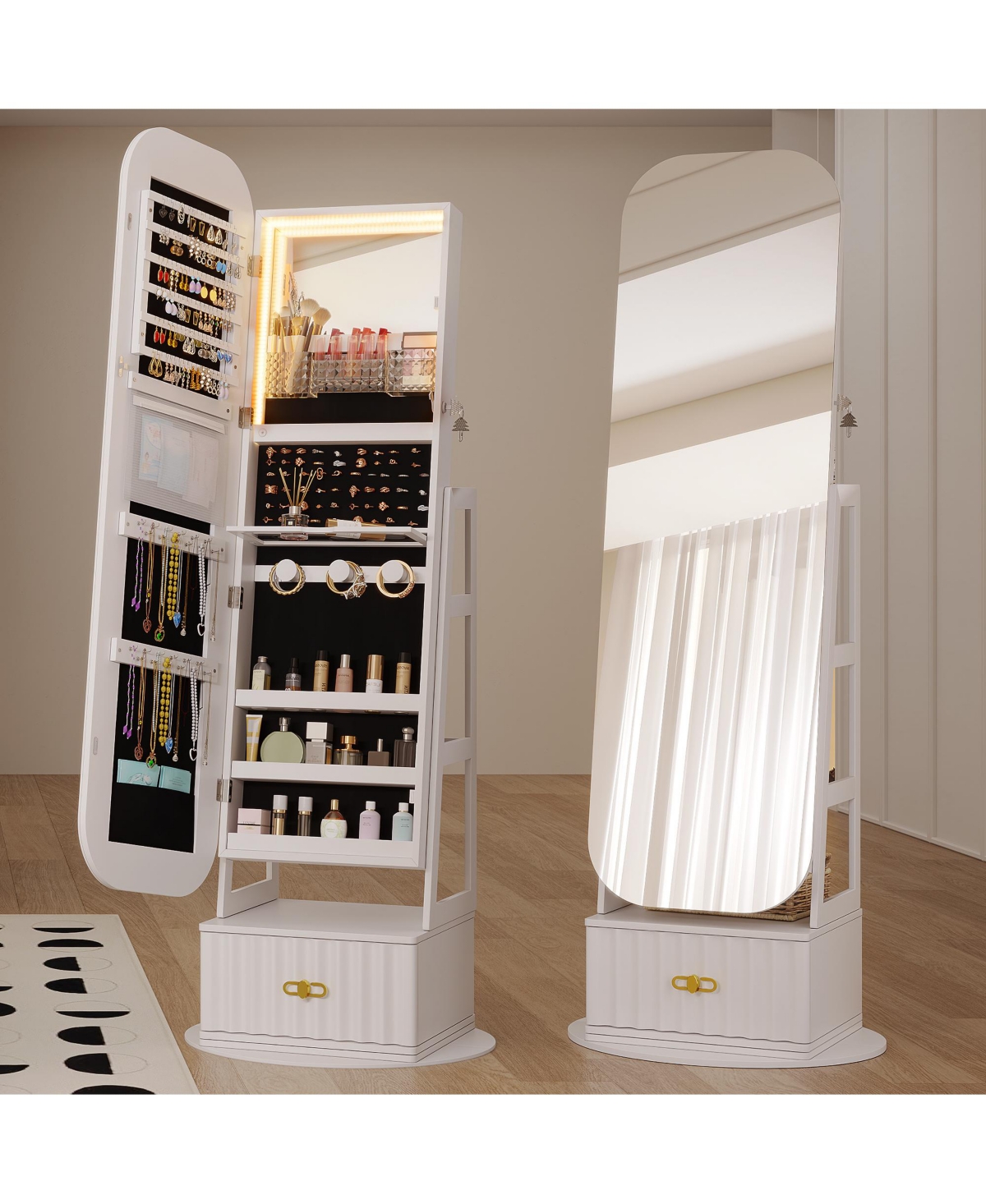 Click here for Vlsrka Full-length mirror with wooden frame for fl... prices