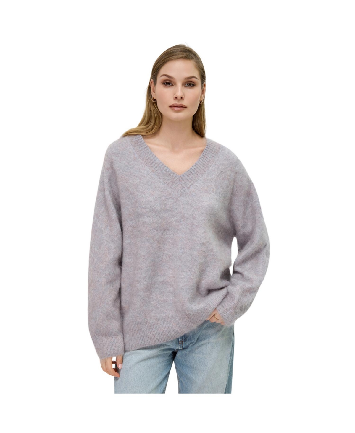 Click here for Bellemere New York Womens Brushed Pure Cashmere V-... prices
