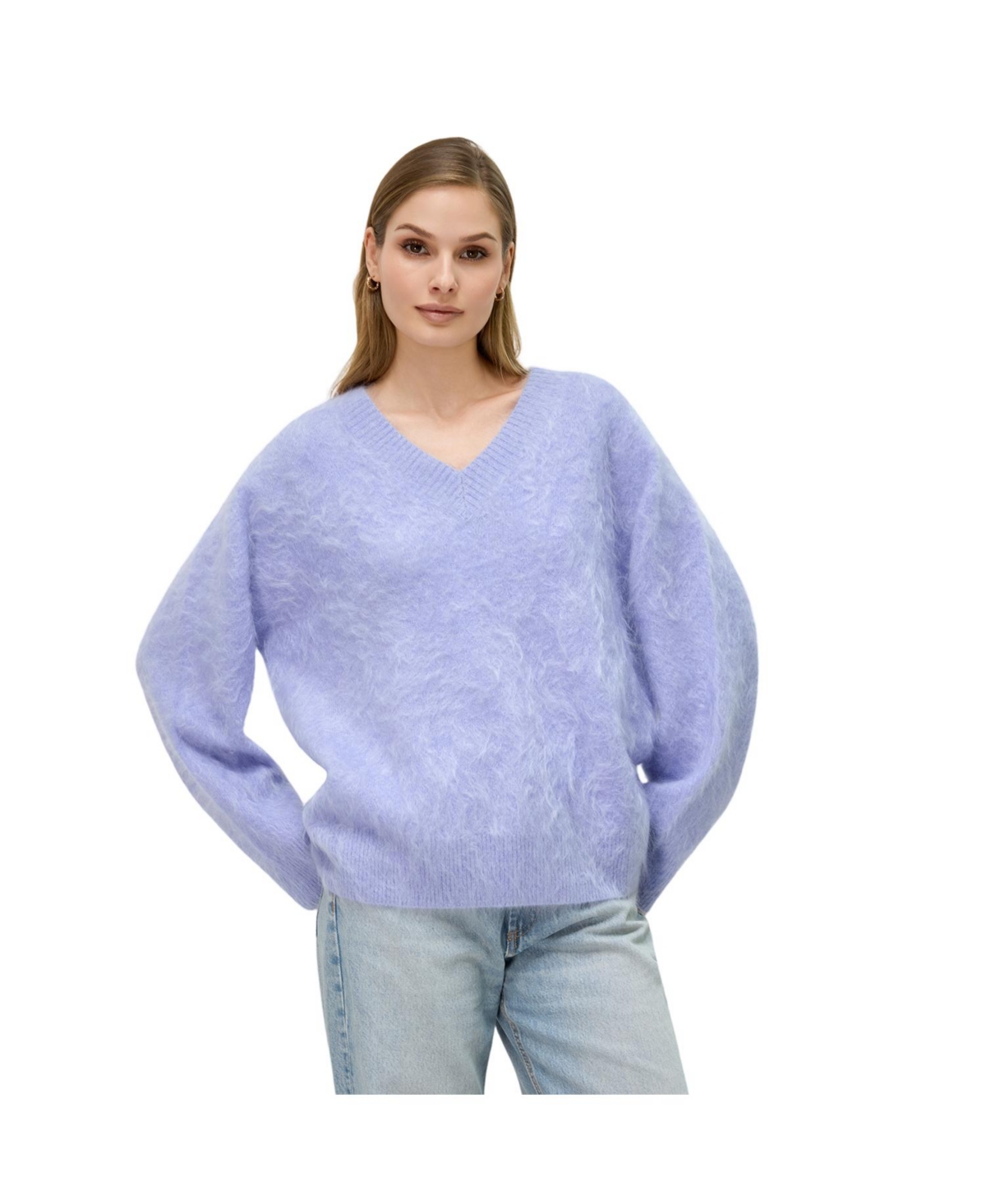 Click here for Bellemere New York Womens Brushed Pure Cashmere V-... prices