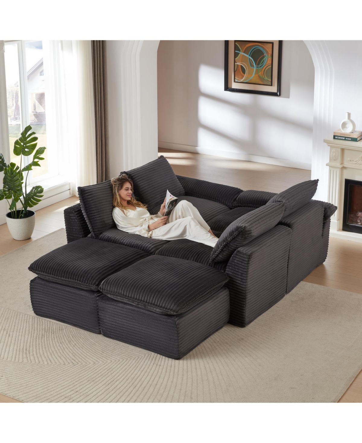 Click here for Streamdale Furniture Modern Corduroy Cloud Sofa  F... prices