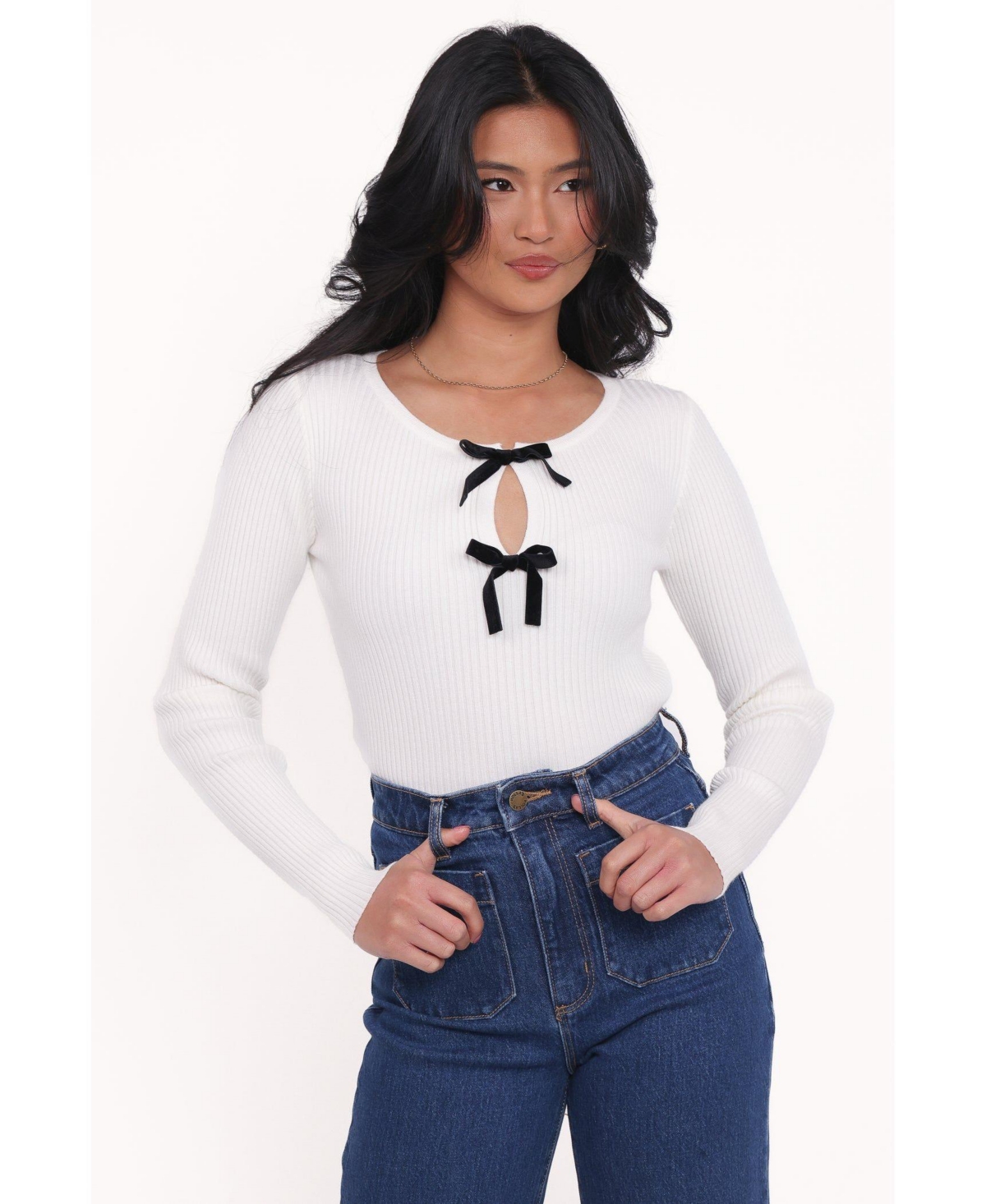 Click here for Petal and Pup Womens Elba Knit Top - White prices