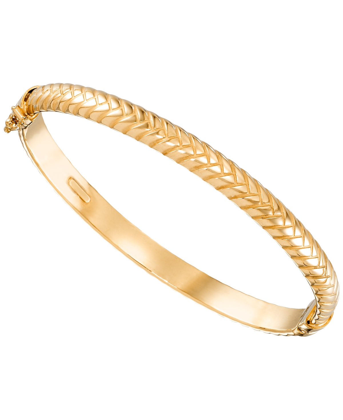 Click here for Macys Textured Bracelet in 14K Yellow Gold Over St... prices