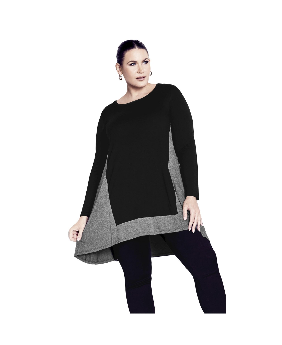 Click here for Avenue Womens Elsa Tunic - Black charcoal prices