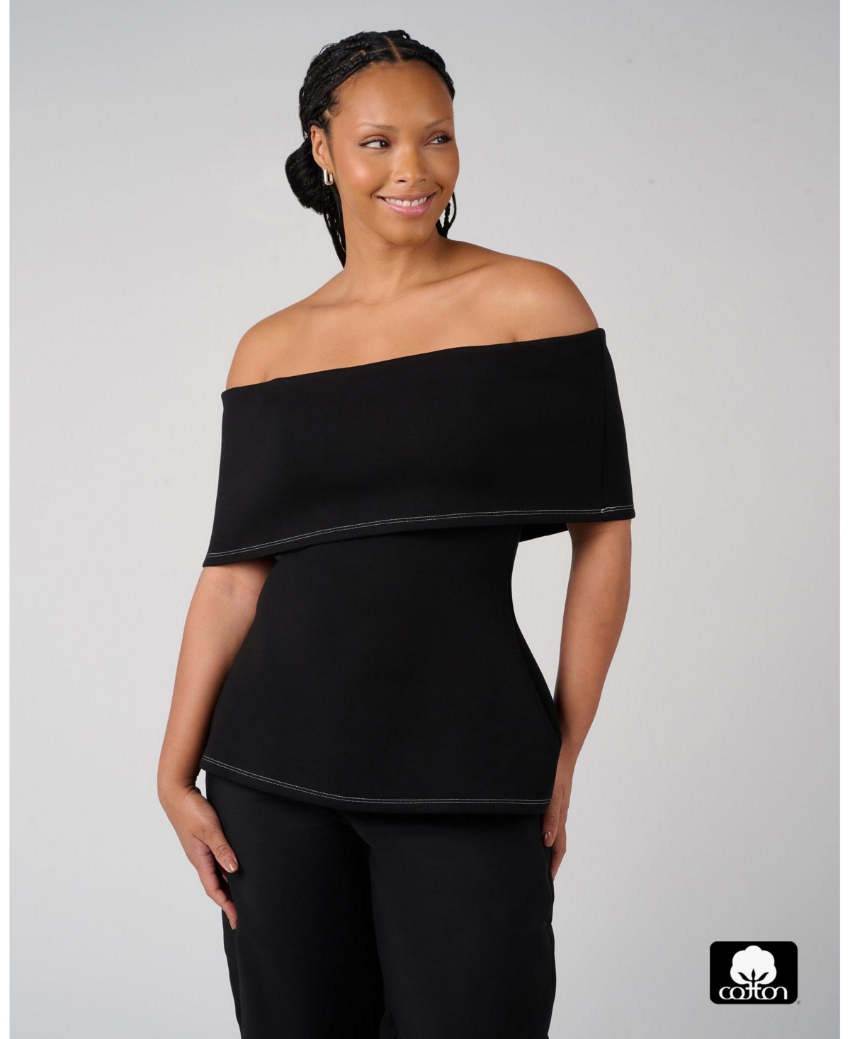 Click here for WeWoreWhat Womens Off Shoulder Fold Over Top - Bla... prices