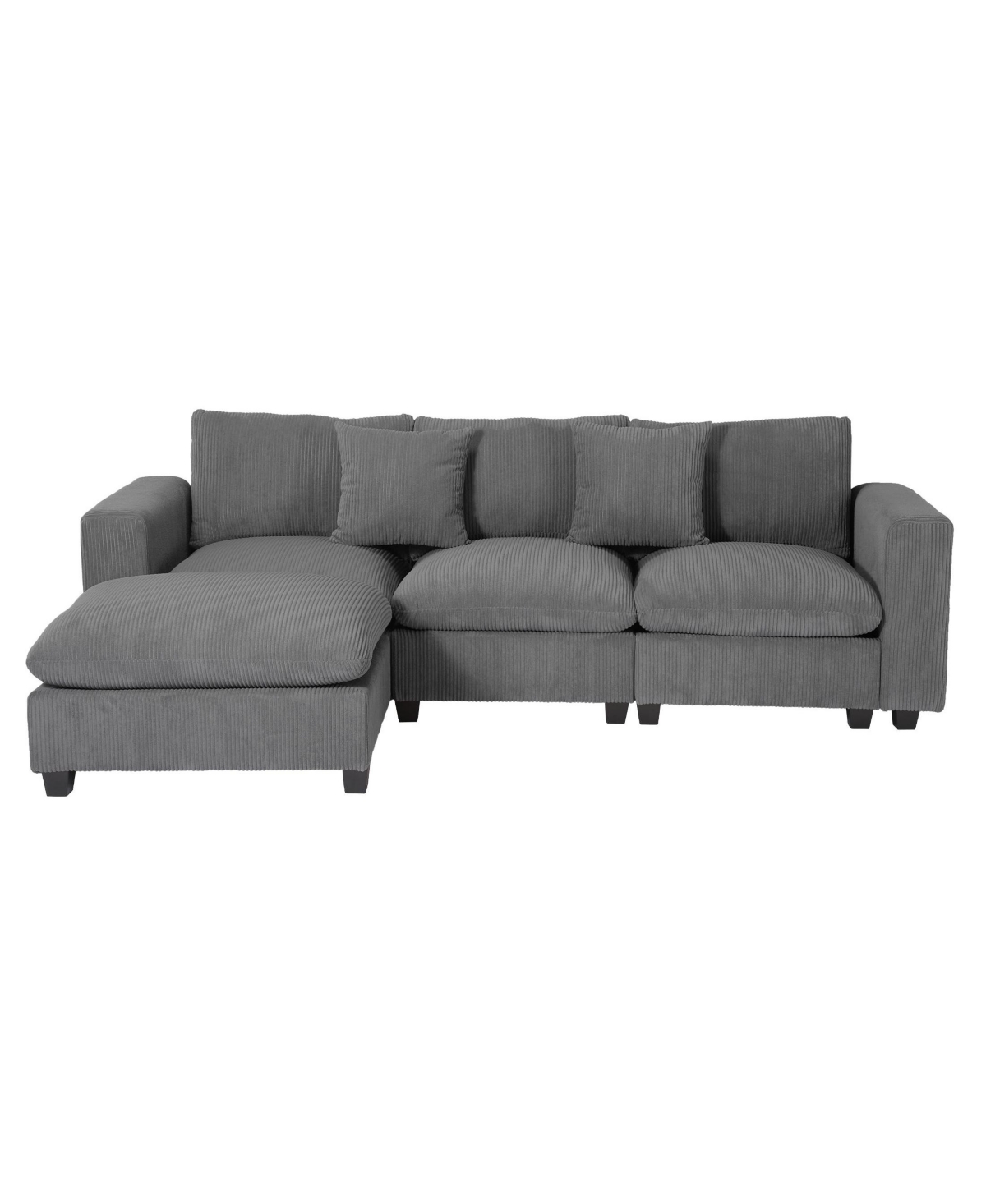 Click here for WestinTrends 99" Modular Corduroy L-Shaped Se... prices