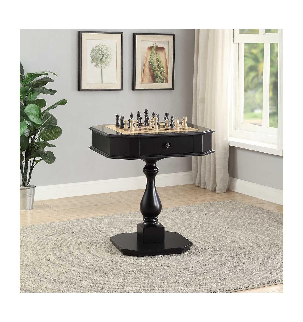 Click here for Flynama Black Game Table with Chessboard Top and T... prices