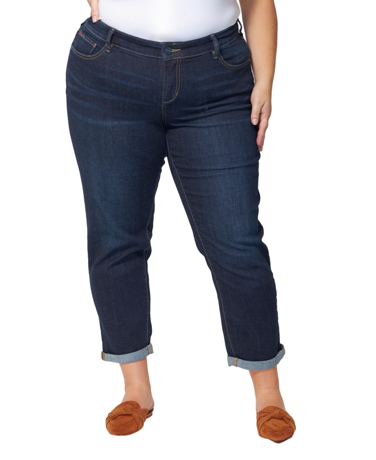 Click here for Slink Jeans Women Denim Mid Rise Boyfriend rolled... prices