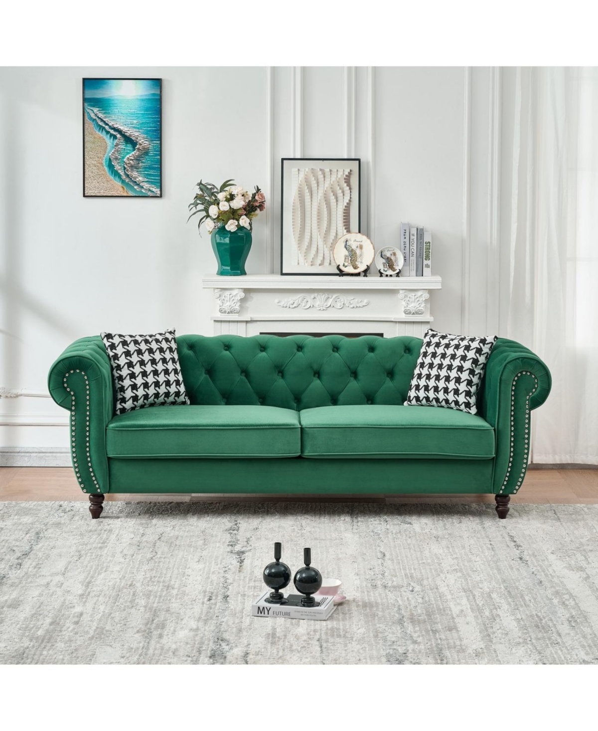 Click here for Streamdale Furniture Chesterfield Velvet Sofa with... prices
