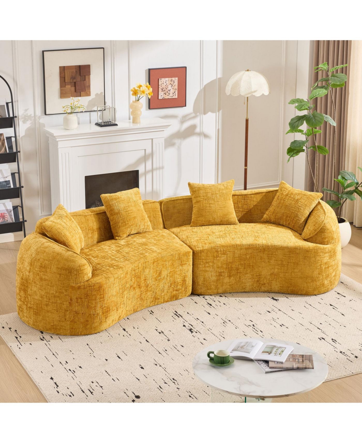 Click here for Streamdale Furniture Streamdale Yellow Curved Comp... prices