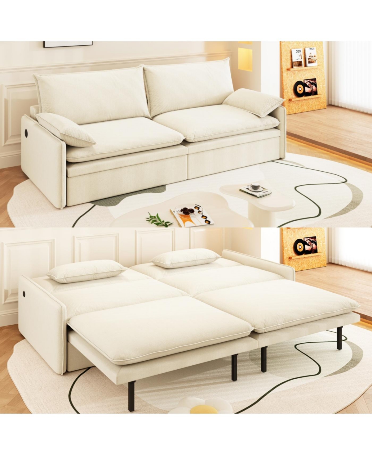 Click here for Streamdale 4-Seat Chenille Convertible Sleeper Sof... prices