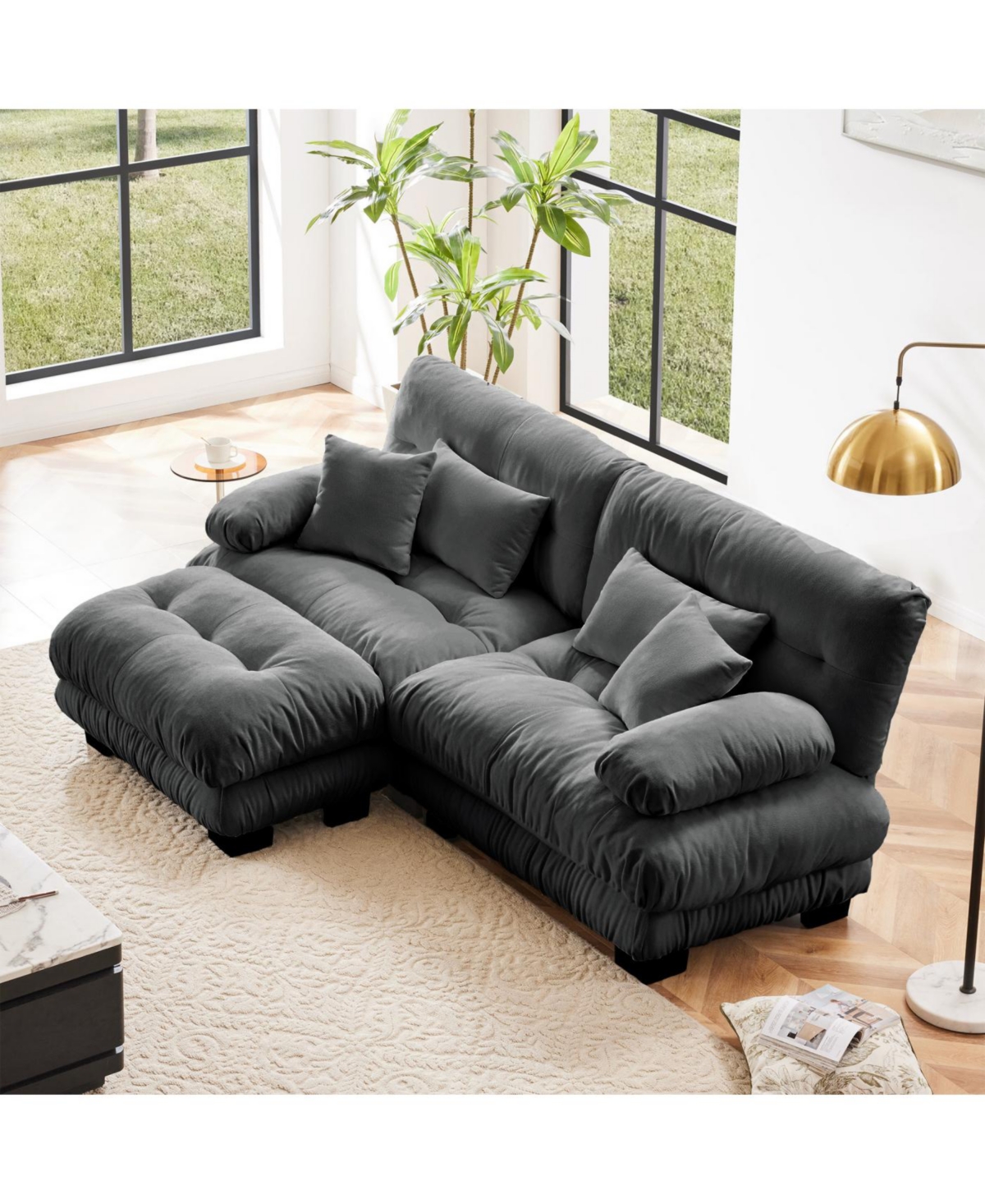 Click here for Streamdale Cloud Couch Chenille 2 Seater Sofa with... prices