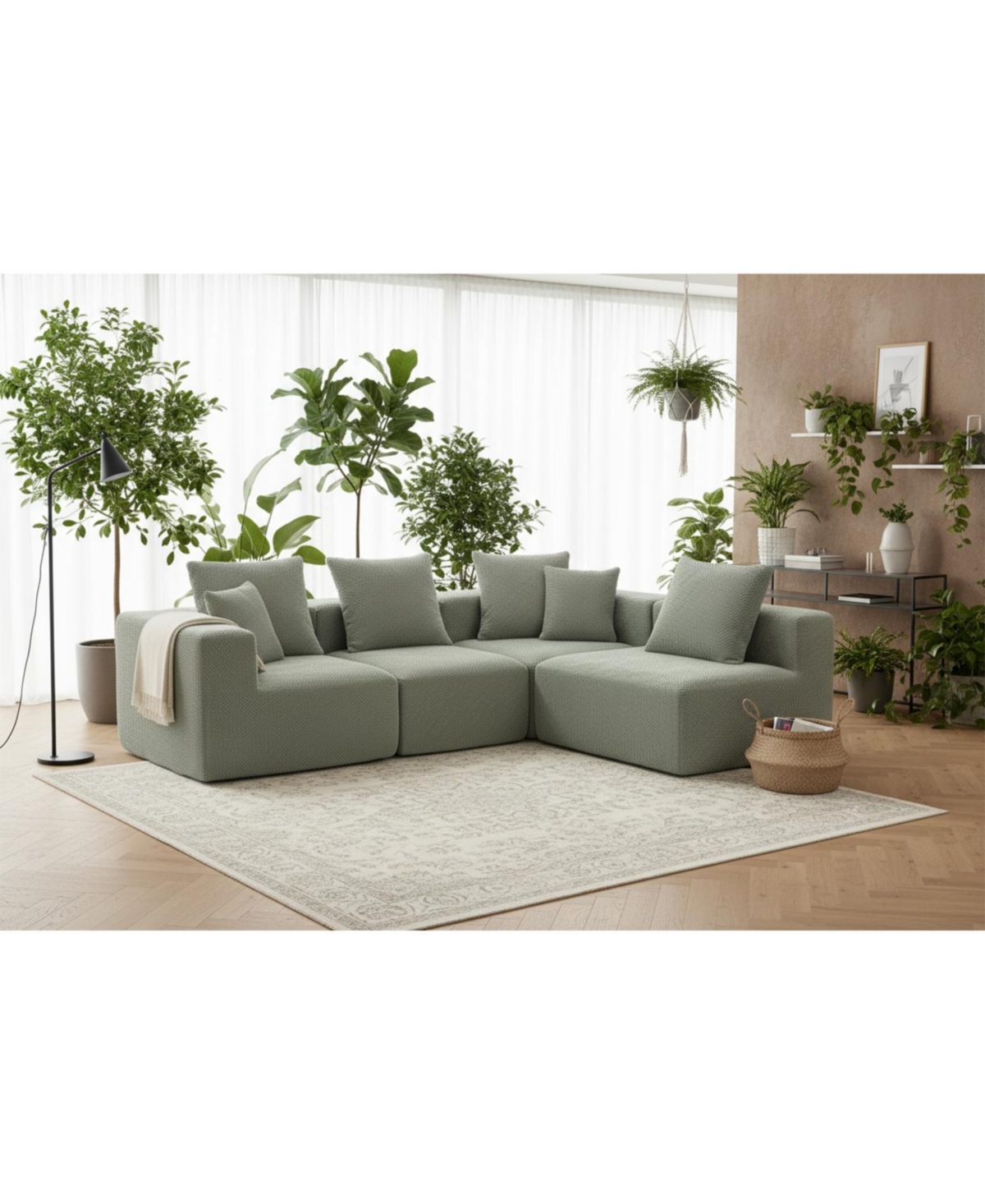 Click here for Streamdale Modular Sectional Sofa  Light Green Uph... prices