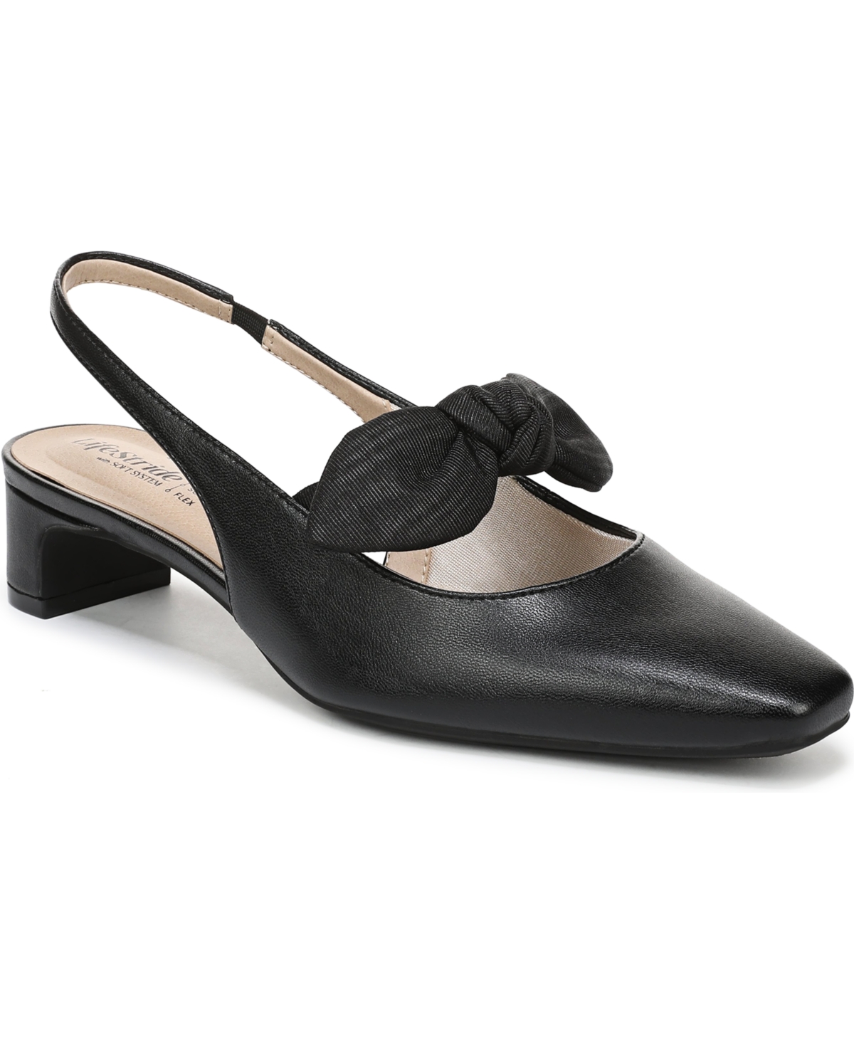 Click here for LifeStride Womens Lucia Slingback Pumps - Black Fa... prices