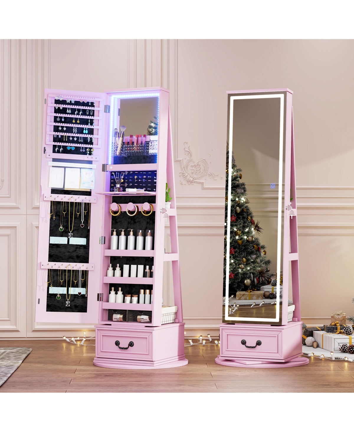 Click here for Vlsrka Floor / Wall Full Length Mirror - Pink prices