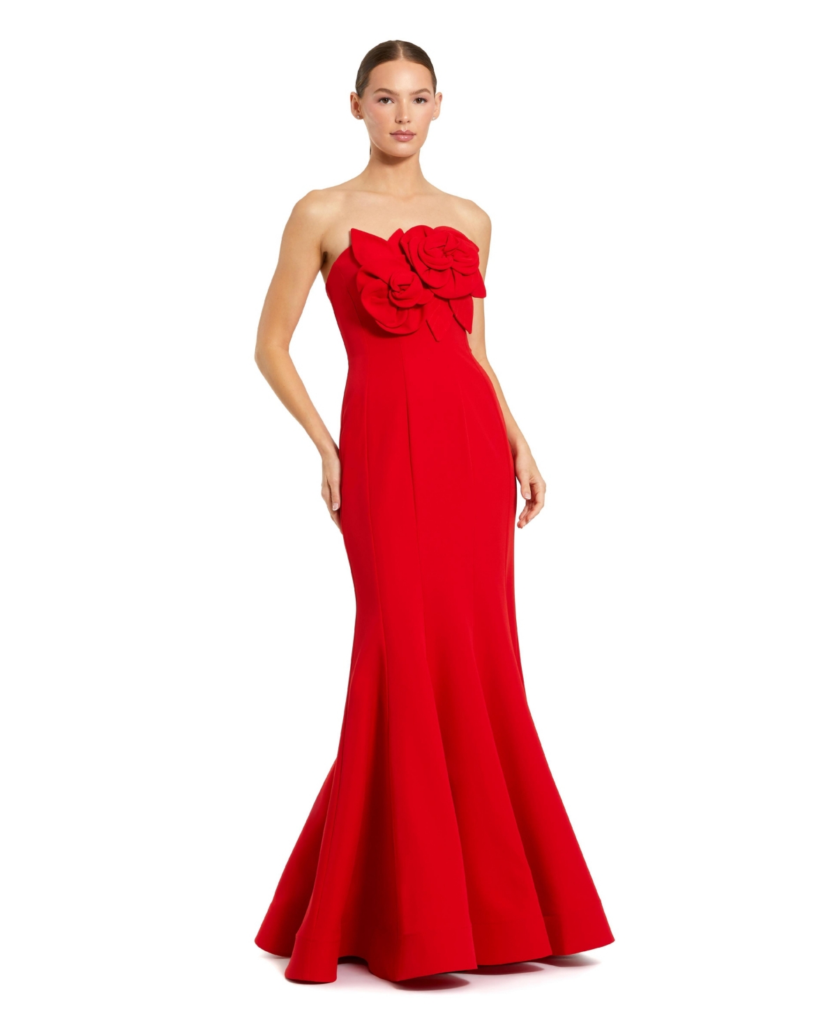 Click here for Mac Duggal Womens Crepe Strapless Mermaid Gown Wit... prices